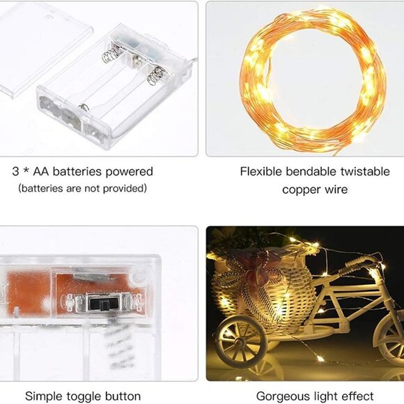 Accents | New 1 Pack Mini Battery Powered Copper Wire Starry Fairy ...